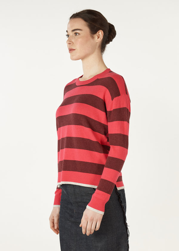 Zaket & Plover - Block Stripe Crew - Hot Pink - My Friend Alice